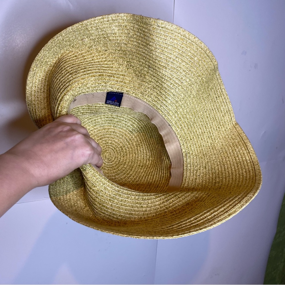 Vintage Straw Sun Hat Floppy Beachy Rattan Vacation B… - Gem
